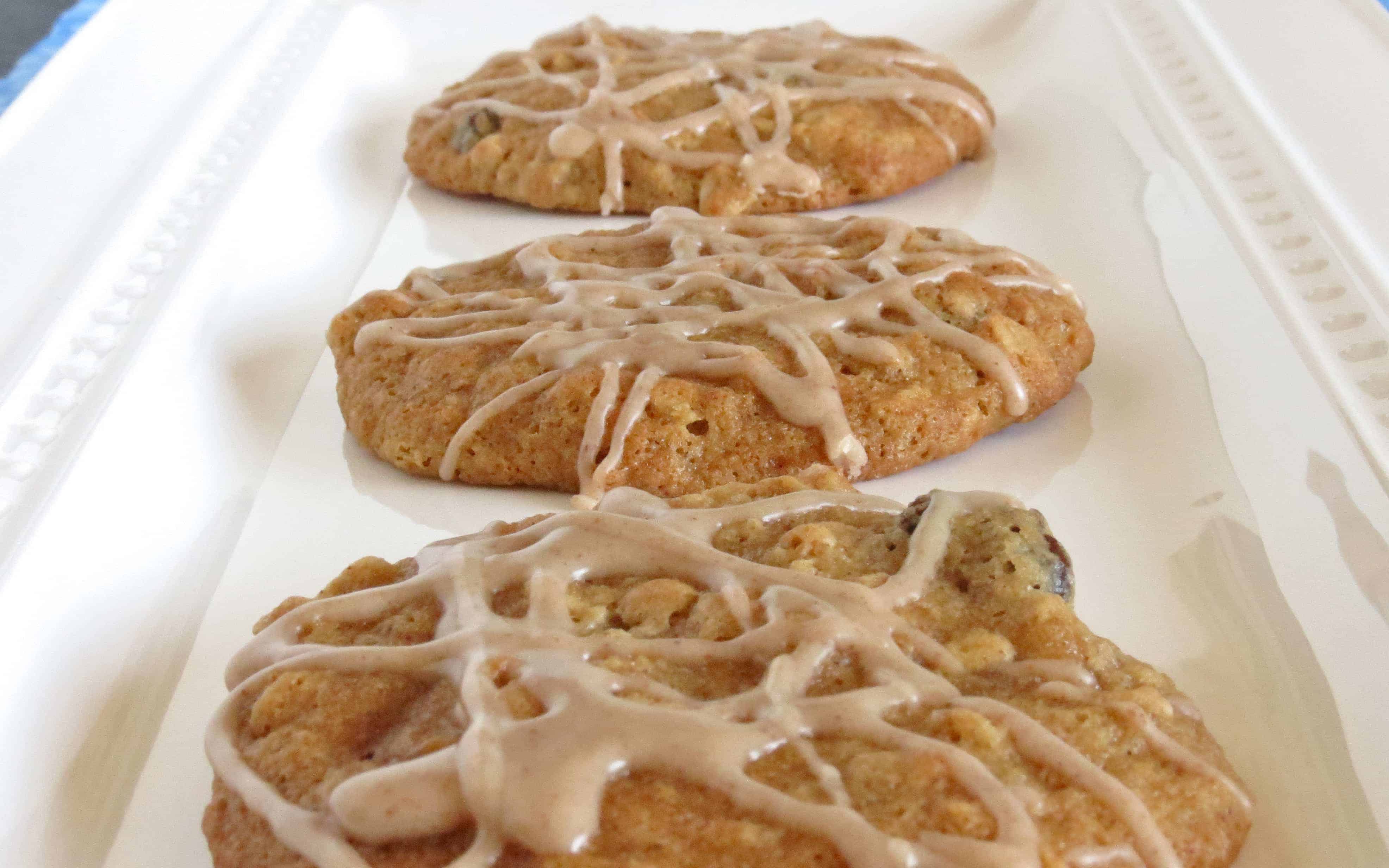 Iced Oatmeal Raisin Cookies | Stephie Cooks