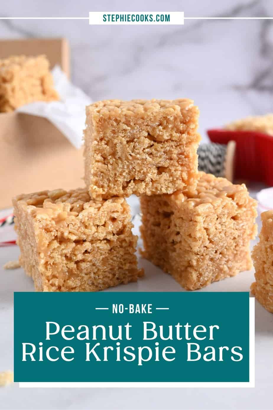 Peanut Butter Rice Krispie Bars | Stephie Cooks